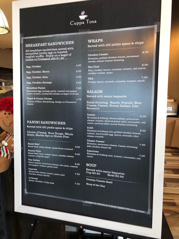 Menu at Cuppa Tosa cafe, Wauwatosa