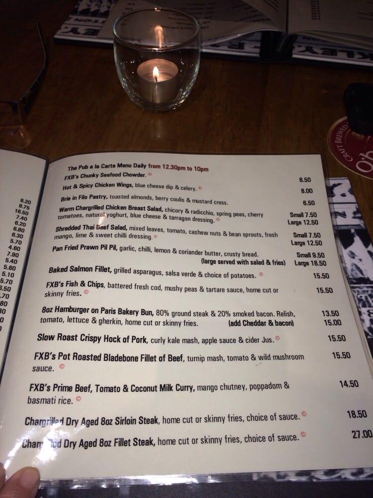 Menu at F.X. Buckley Steakhouse Monkstown, Dublin, 3A Monkstown Cres