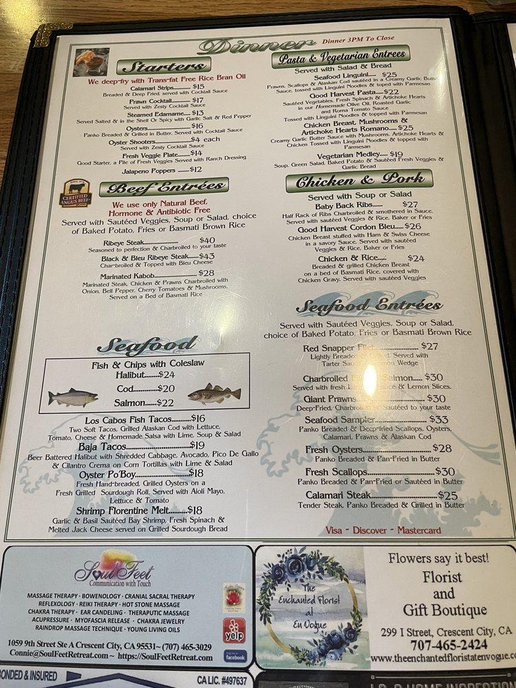 Menu at Good Harvest Cafe, Crescent City