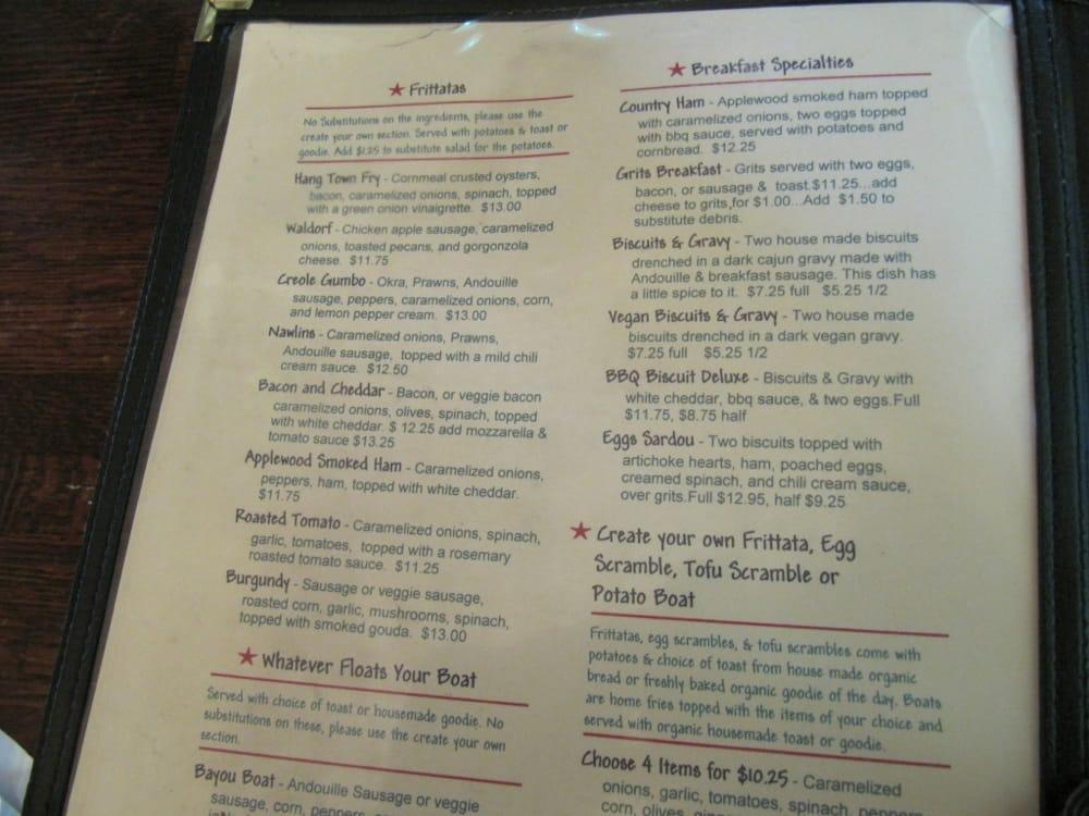 Menu at Lika's Quarter Cafe, Nevada City