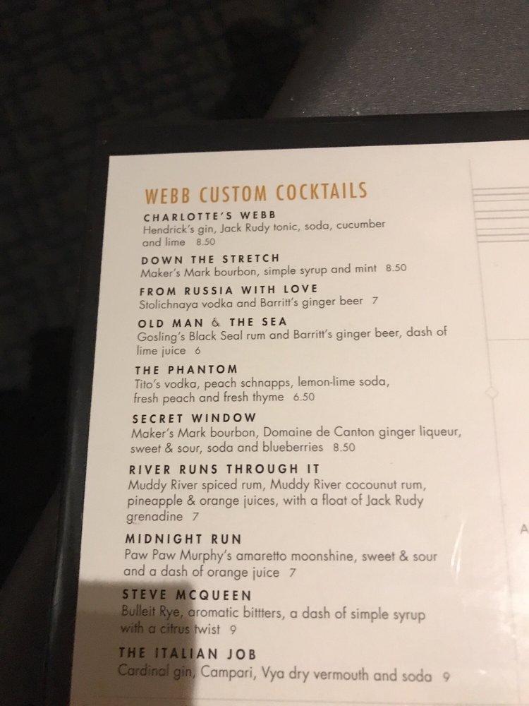 Menu at Webb Custom Kitchen steakhouse, Gastonia