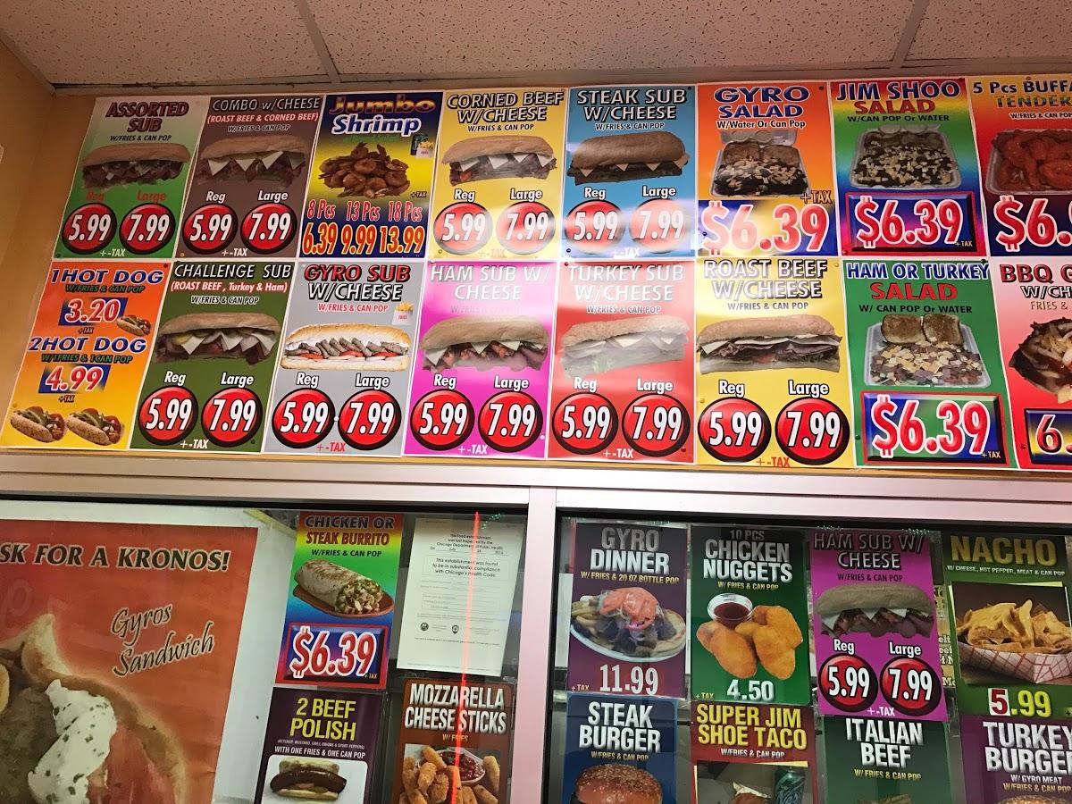 Menu at Famous Grill restaurant, Chicago