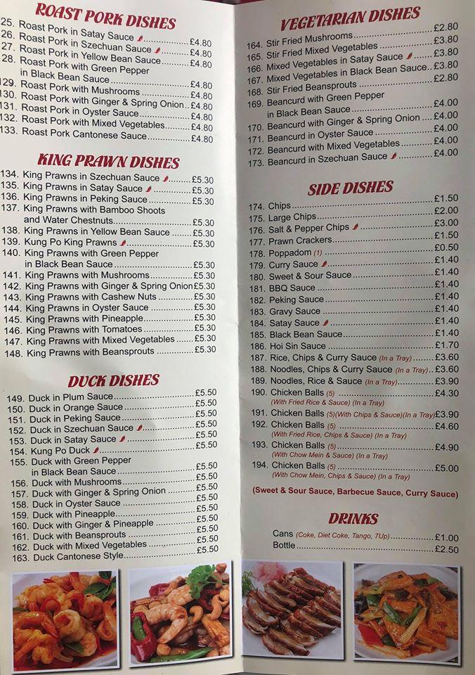 Menu at Golden Triangle fast food, Pontardawe