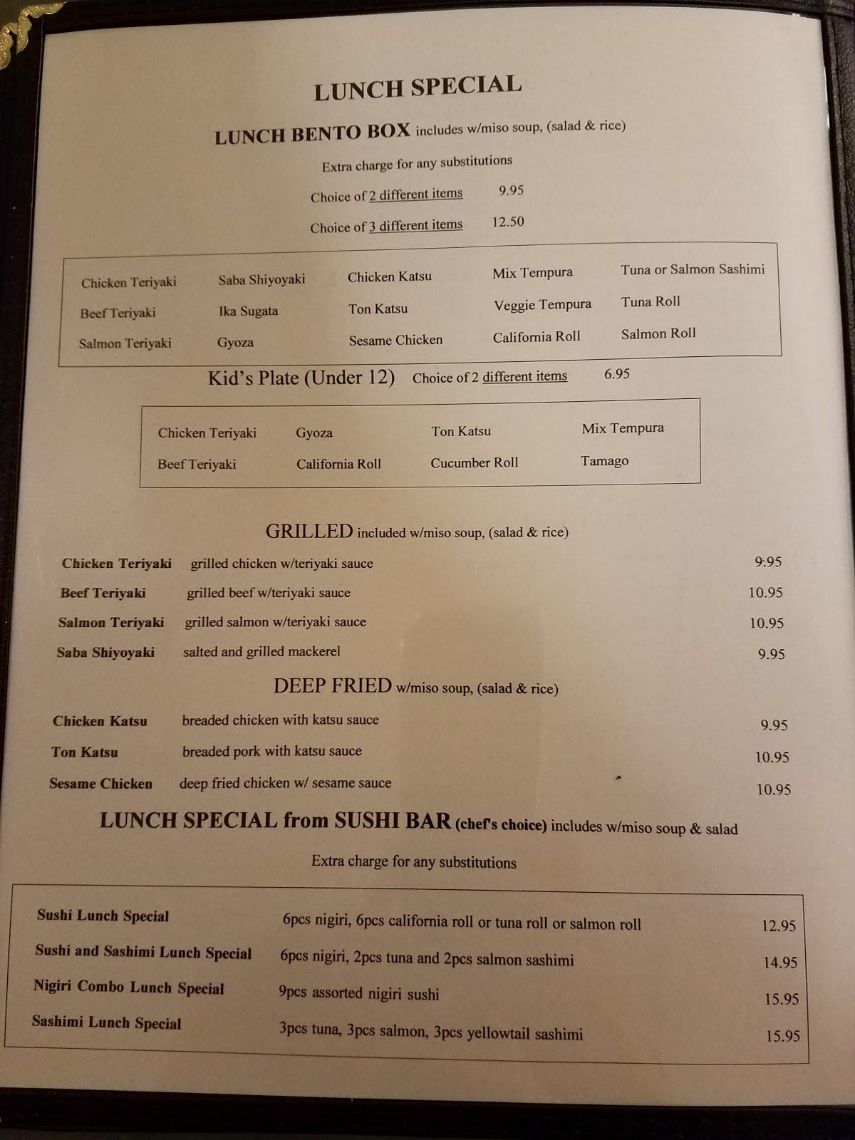 Menu at SUSHI KING restaurant, Fairfield, Business Center Dr #106