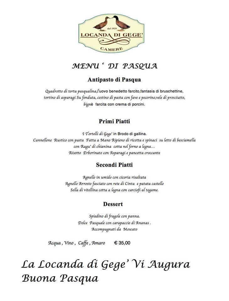 Speisekarte von La Locanda Di Gegè restaurant, Castiglion Fiorentino ...