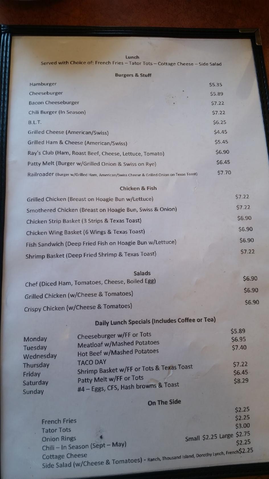 Menu at Papa Ray's Pizza & Cafe, Hastings