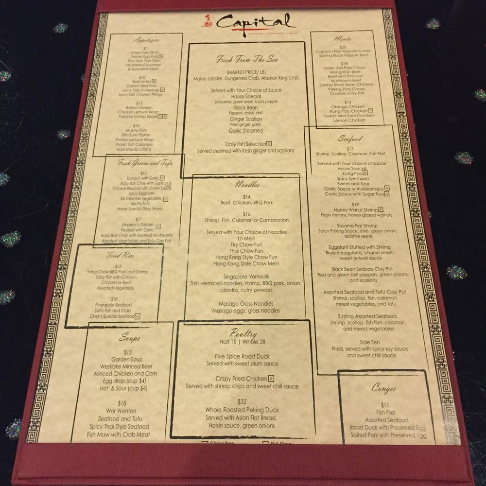 Menu at Capital Seafood Restaurant, Irvine