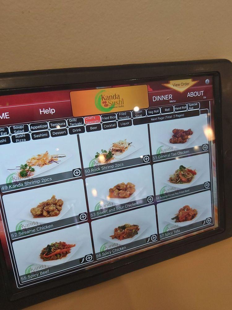 Menu at Kanda Sushi restaurant, Mississauga