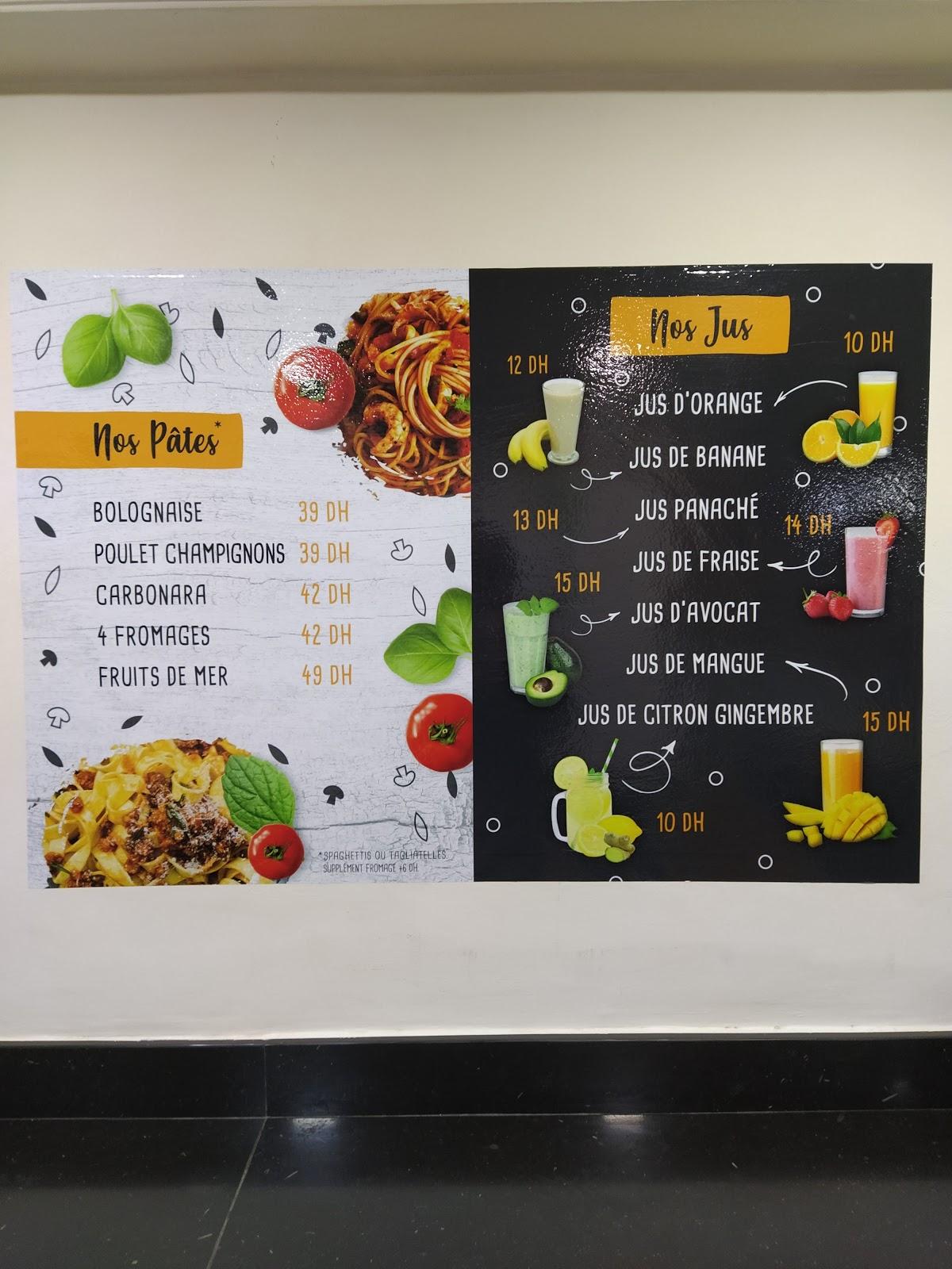 Menu at Le Comptoir à Pizzas restaurant, Casablanca