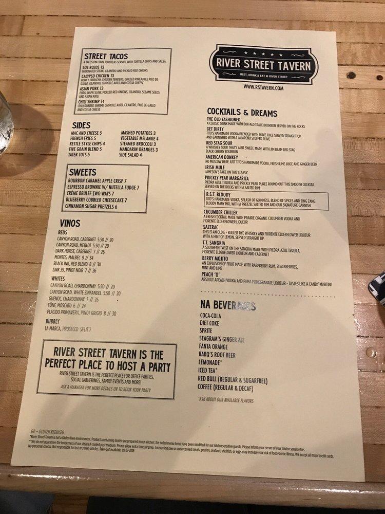Menu at River Street Tavern pub & bar, East Dundee
