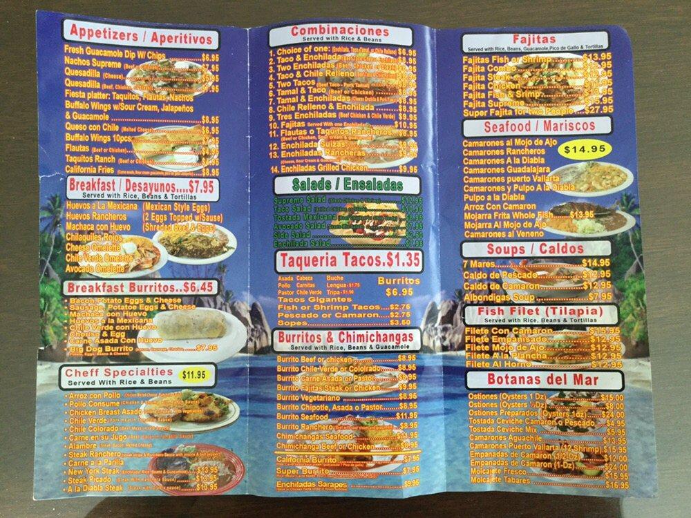 Menu at Tacos Y Mariscos Casa Tavarez restaurant, Taft