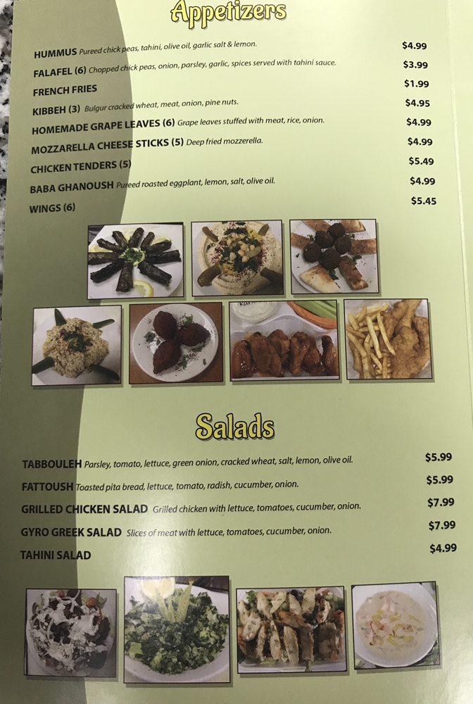 Menu at Al-Zaytuna Grill restaurant, Hamilton