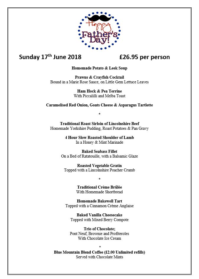 Menu at Dower House Hotel restaurant, Woodhall Spa