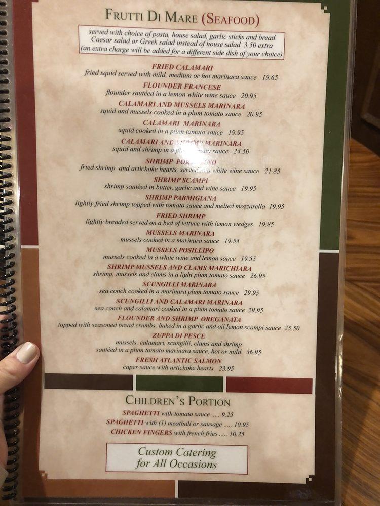 Menu at Pompei Pizza Restaurant, Rocky Point