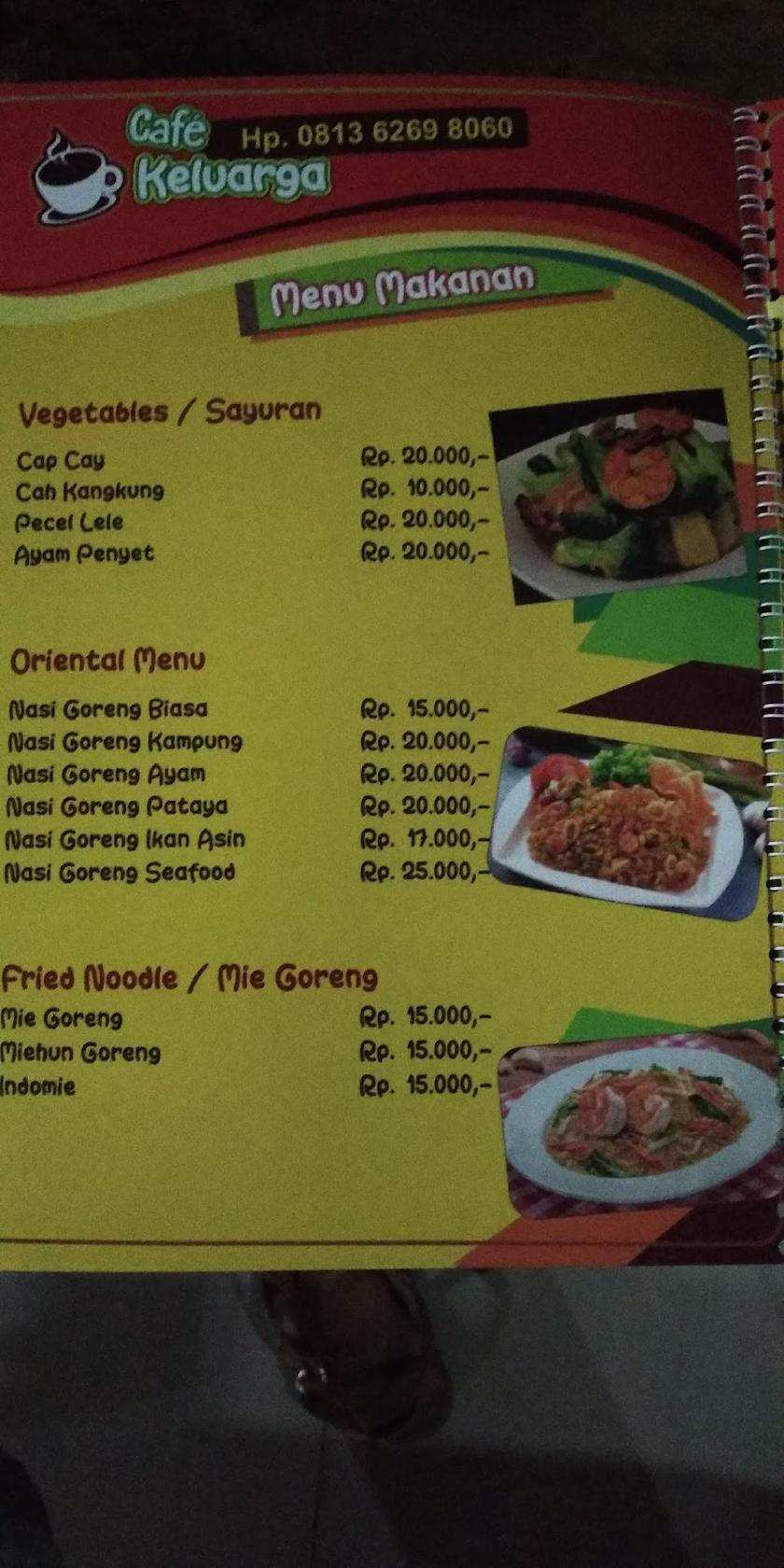 Menu at Cafe Keluarga, Indonesia, FJWC+Q48