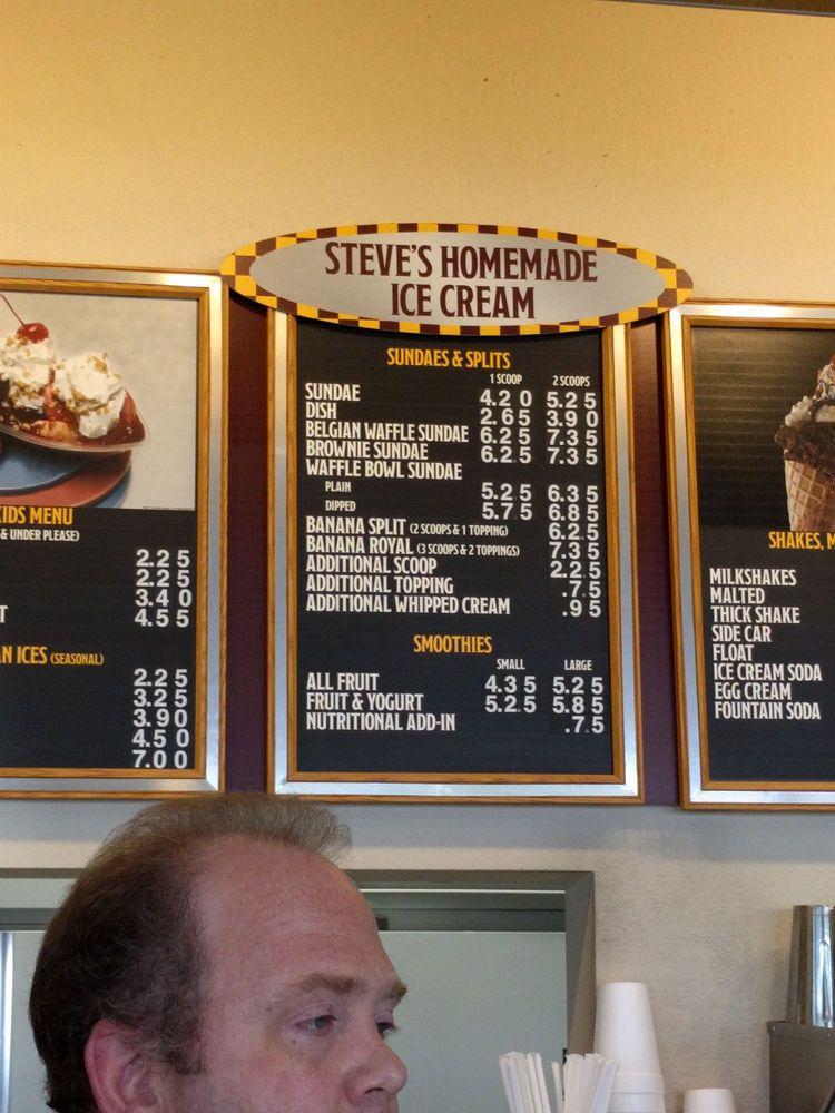 Menu at Steve's Homemade Ice Cream desserts, Fernley
