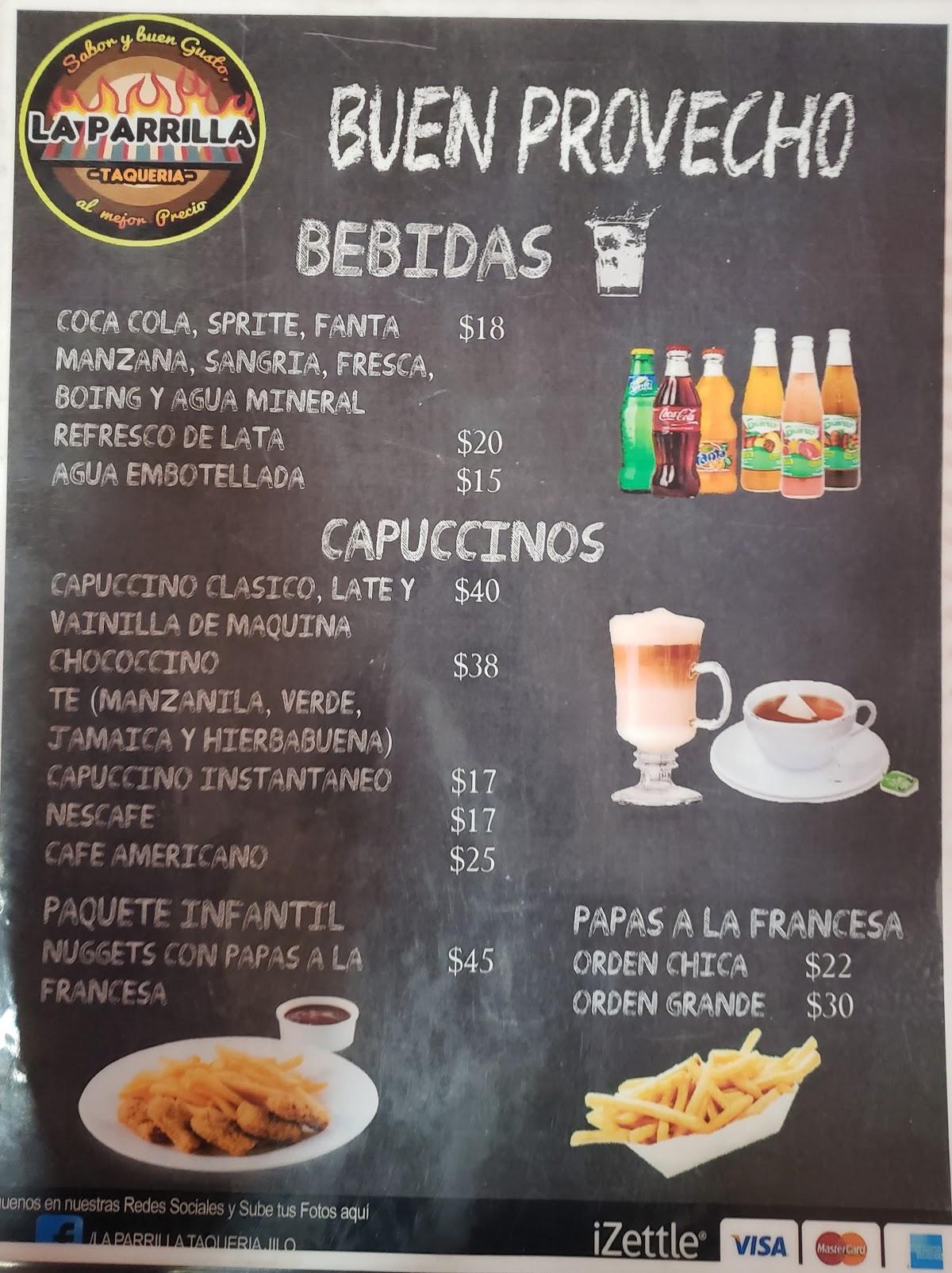 Menu at Taqueria "La Parrilla", Jilotepec de Molina Enríquez