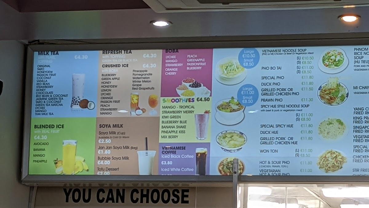 Menu at Aobaba restaurant, Dublin