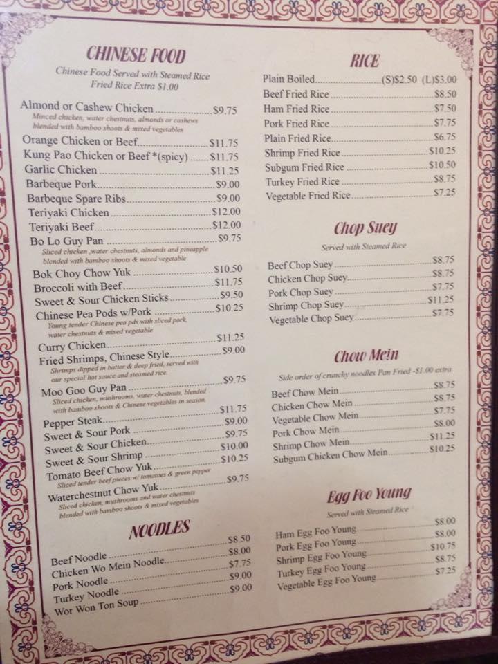 Menu at Canton Restaurant, Barstow