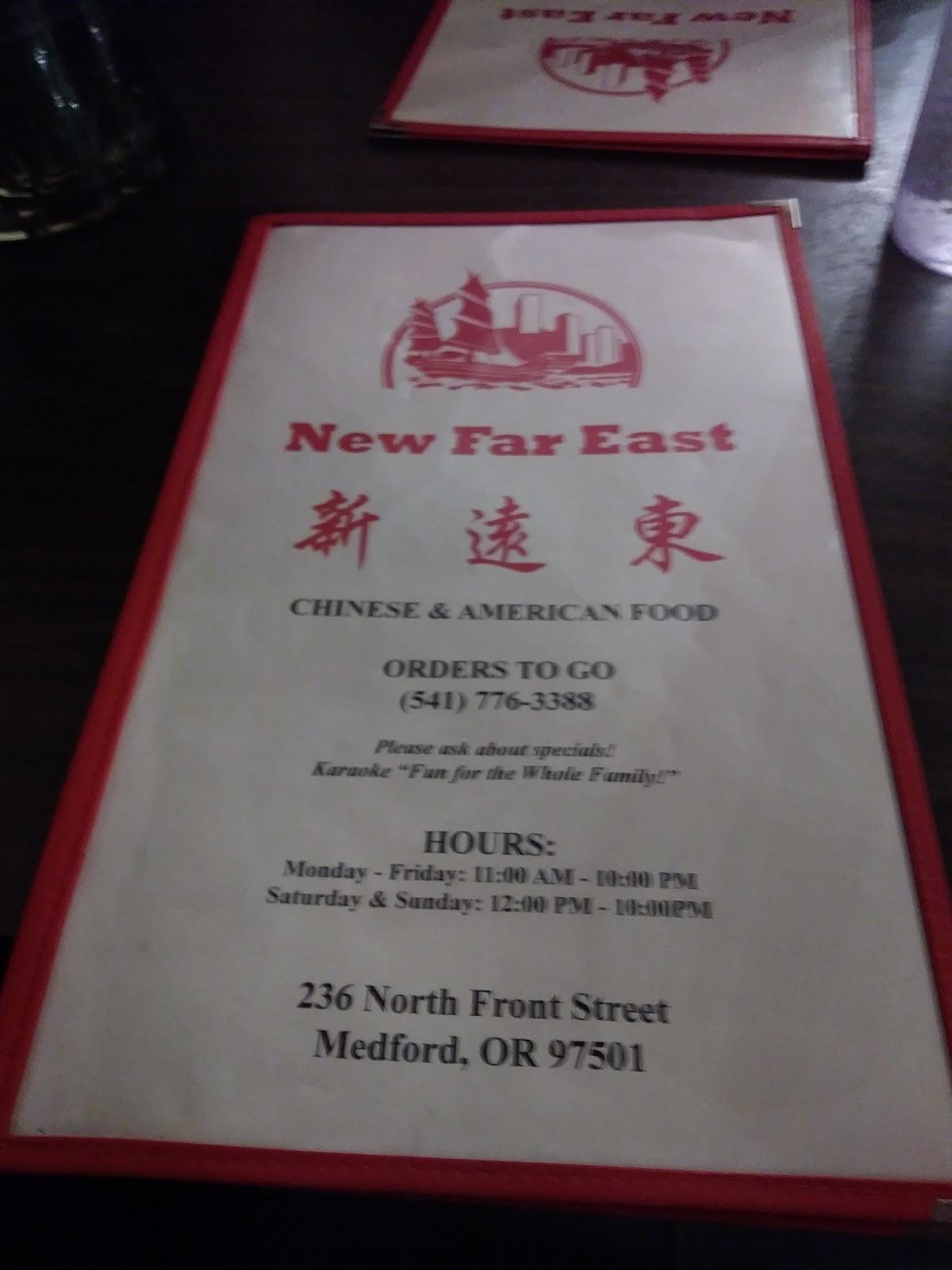 Menu at New Far East restaurant, Medford