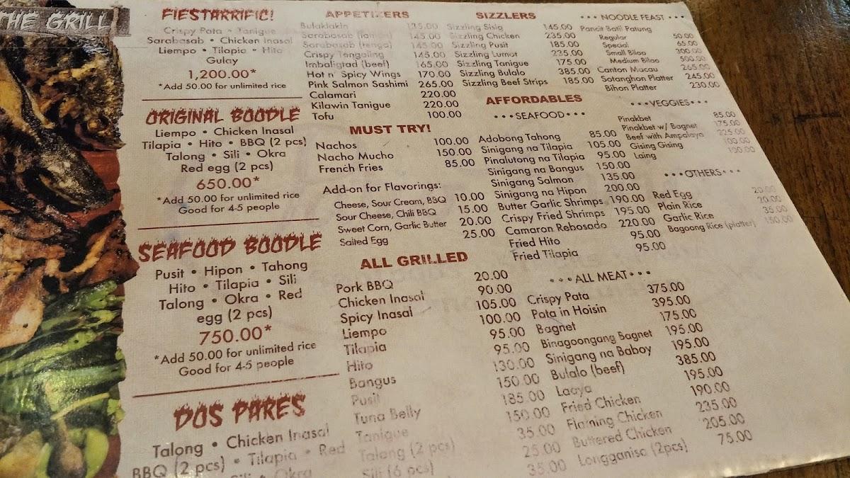 Menu at Patio Enrico restaurant, Tuguegarao City, JQP2+FMR