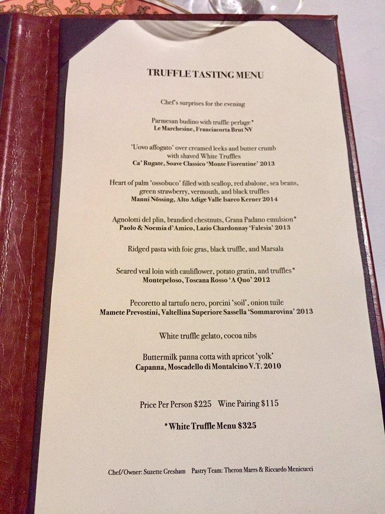 Menu at Acquerello pub & bar, San Francisco