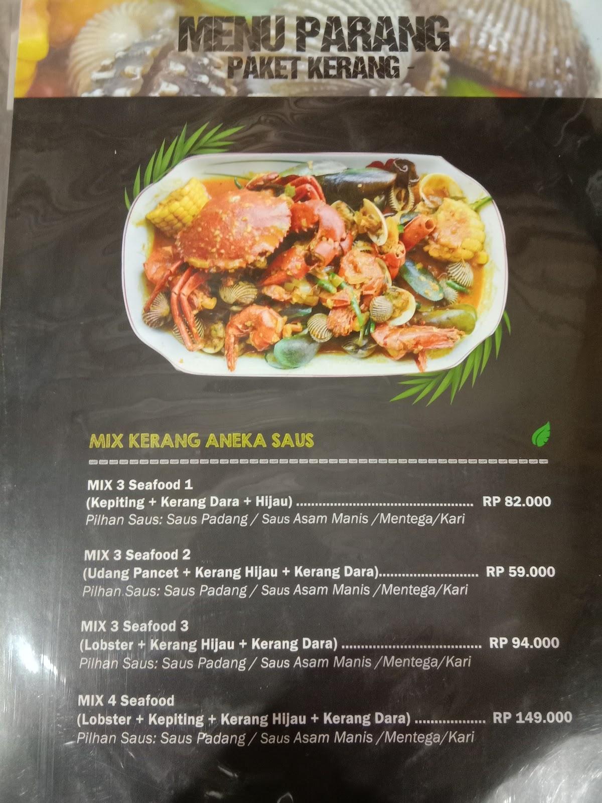 Menu at Bale Jentera Food Corner restaurant, Depok