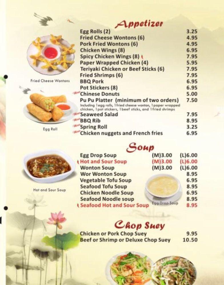 Menu at Shanghai Garden Restaurant, Rifle