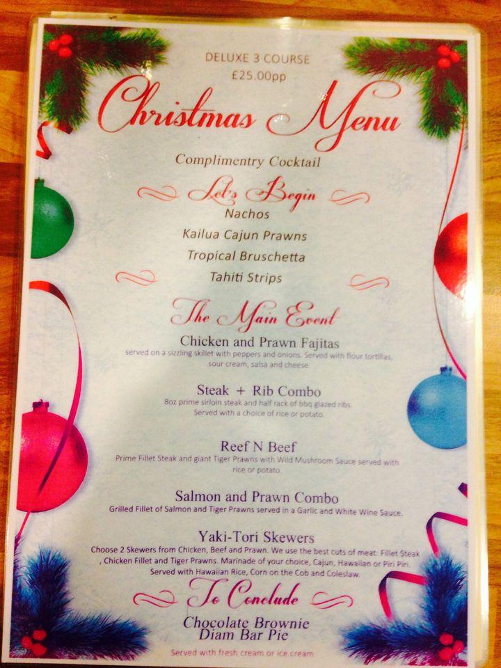 Menu at Aloha Bridlington restaurant, Bridlington