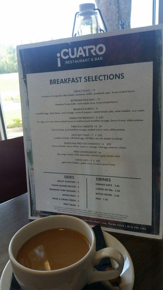 Menu at ¡CUATRO Restaurant & Bar, Lutz