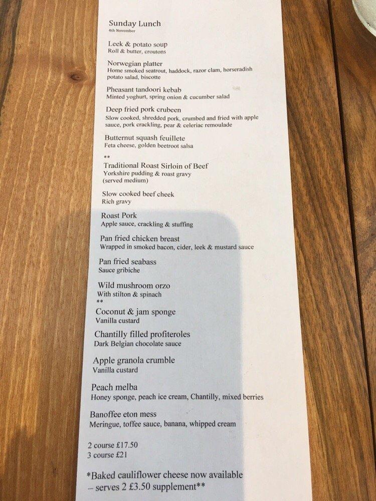 Menu at Launay's Restaurant, Edwinstowe