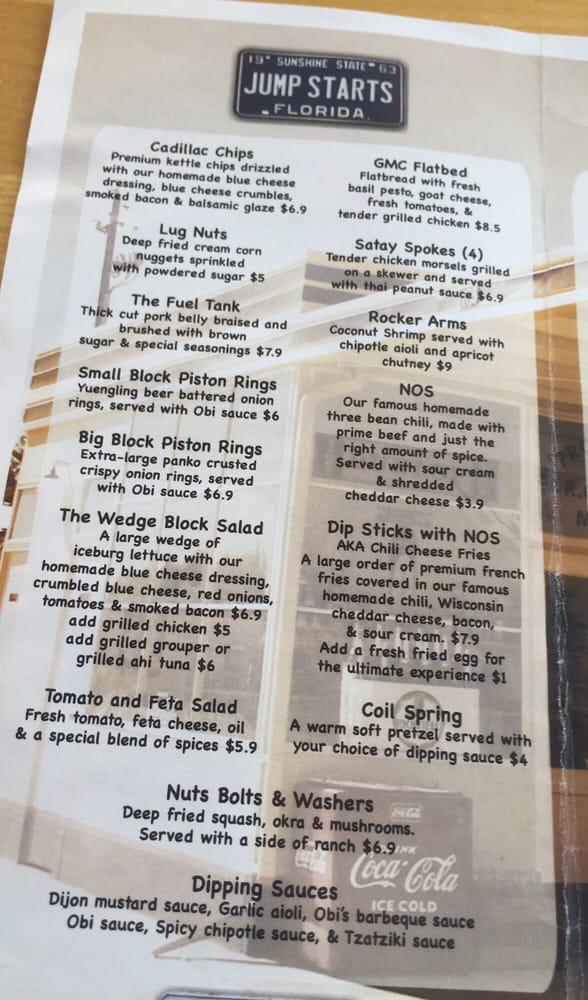 Menu at Obi's Fillin' Station desserts, St. Augustine