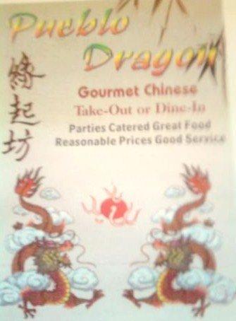 Menu at Pueblo Dragon restaurant, Pueblo, S Pueblo Blvd