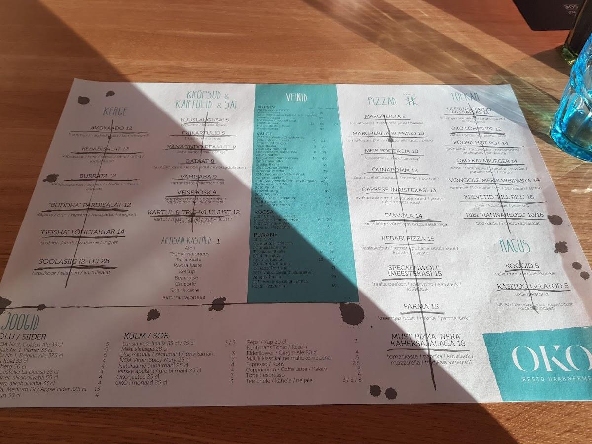 Speisekarte von OKO Resto restaurant, Haabneeme