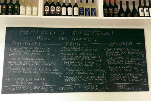 Menu da Stile Osteria ristorante, Roma
