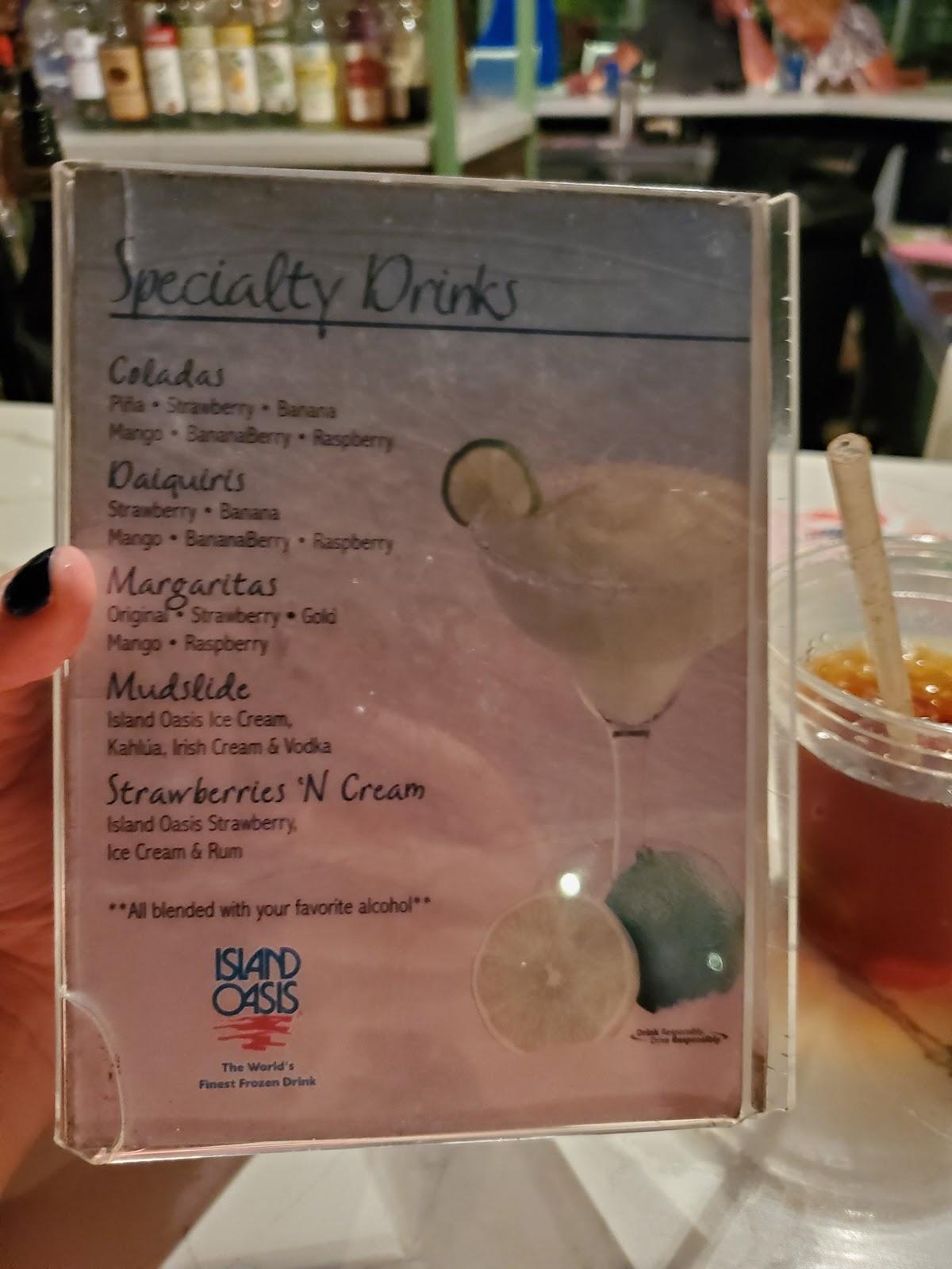 Menu at Cheekie Hut restaurant, Key West