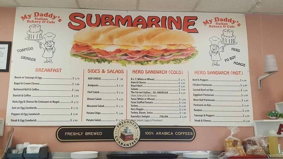 Menu at My Daddy's Italian Bakery & Café, Surprise