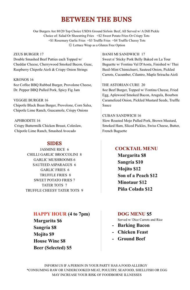 Menu at Zeus Kitchen restaurant, New York City, 27 24 21st St