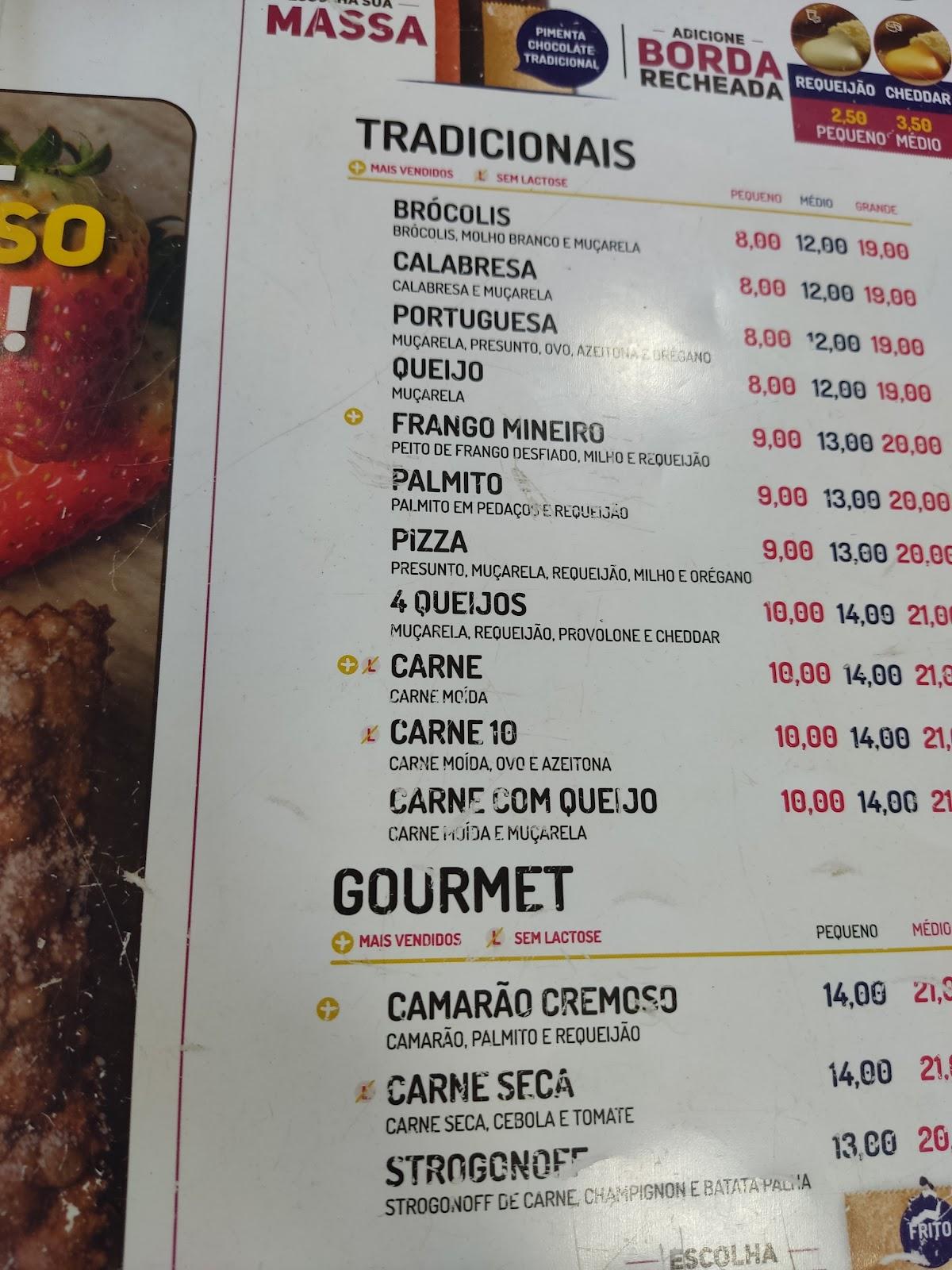 Menu at 10 PASTÉIS Copacabana, Rio de Janeiro