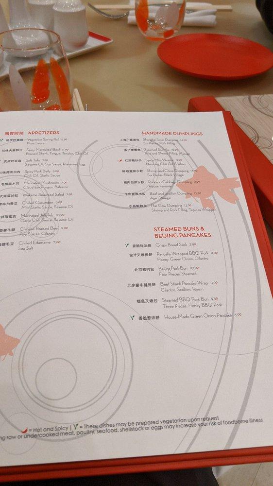 Menu at Beijing Noodle No. 9 restaurant, Las Vegas