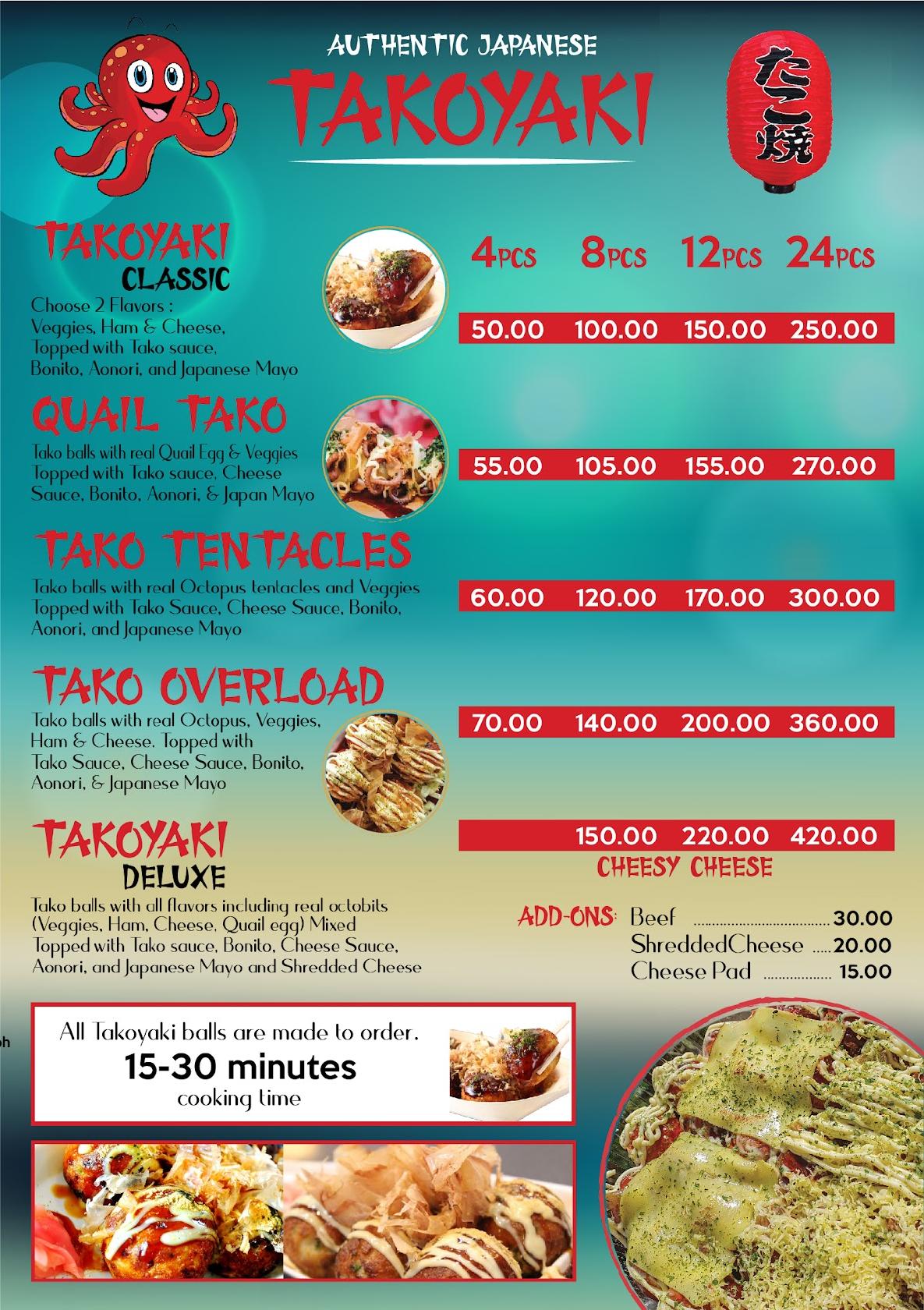 Menu at Dual Cafe, Sorsogon City