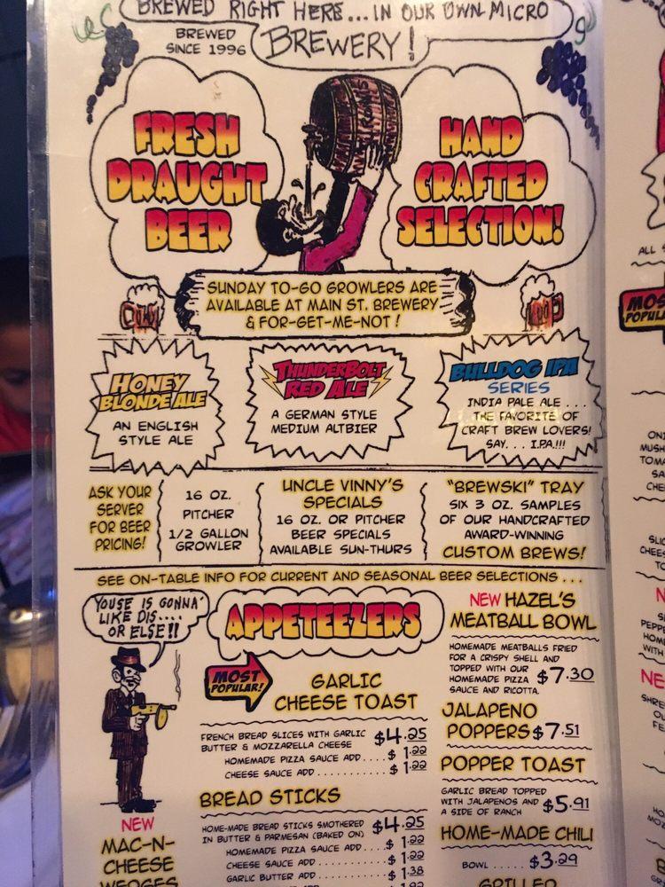 Menu at Turoni's Pizzery & Brewery pizzeria, Evansville, 408 N Main St