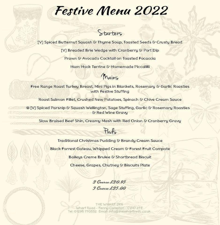 Menu at Wharf Inn pub & bar, Fenny Compton