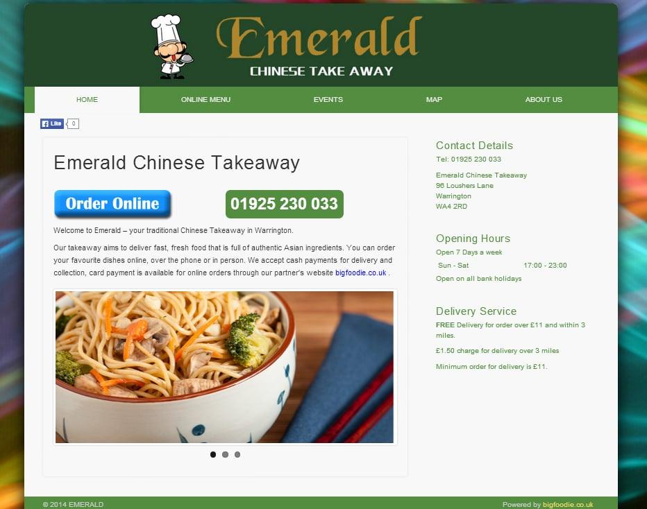Menu at Emerald Chinese Takeaway fast food, Warrington