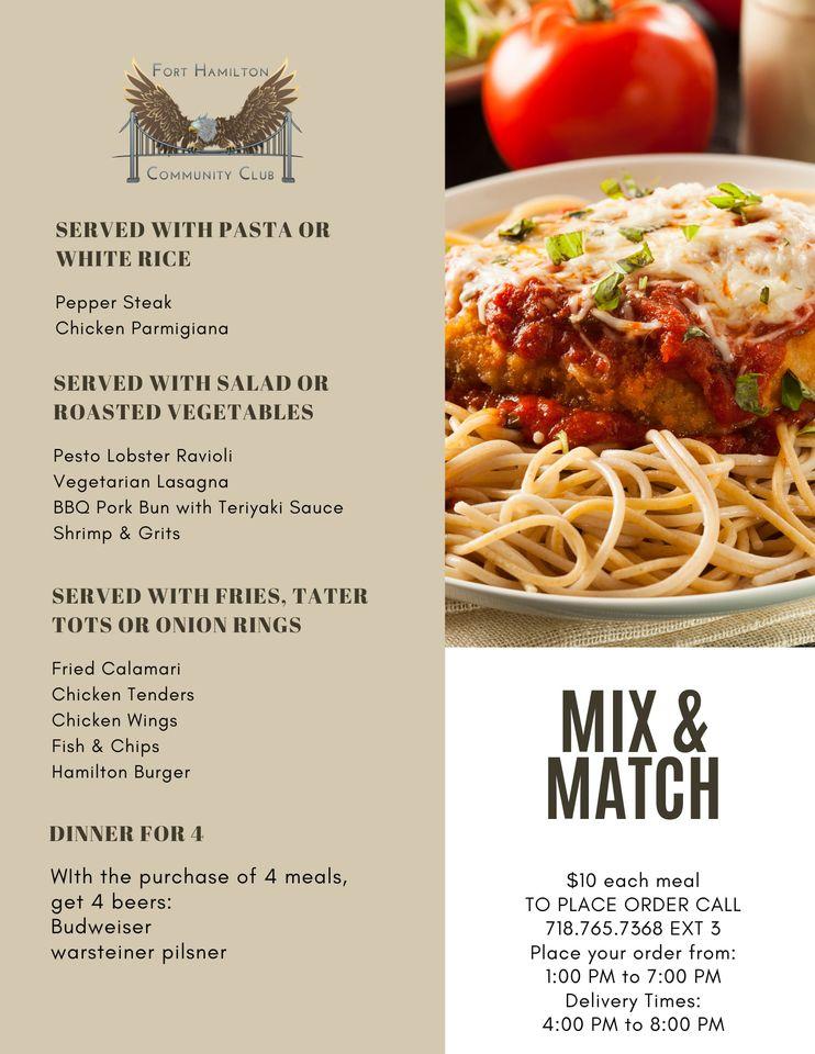 Menu at Fort Hamilton Community Club, New York City, 207 Sterling Dr