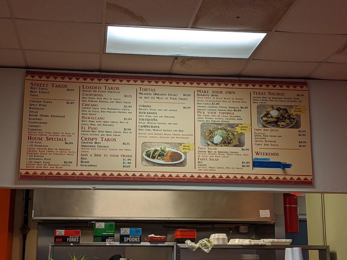 Menu at Mr. Tako restaurant, McKinney