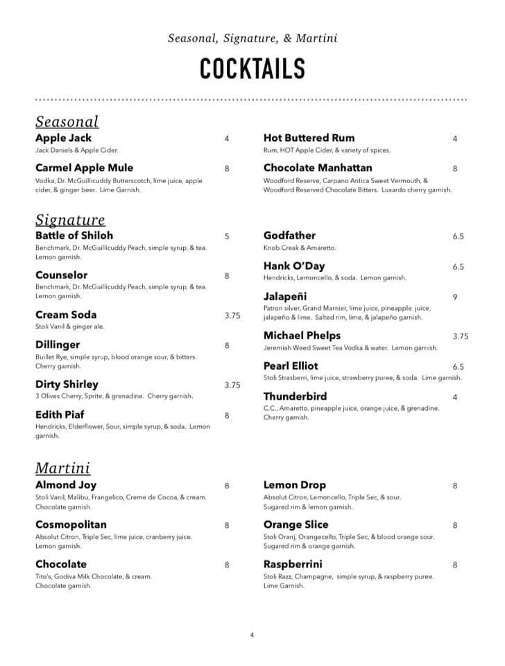 Menu at Roc's Blackfront Tavern & Grill pub & bar, Charleston
