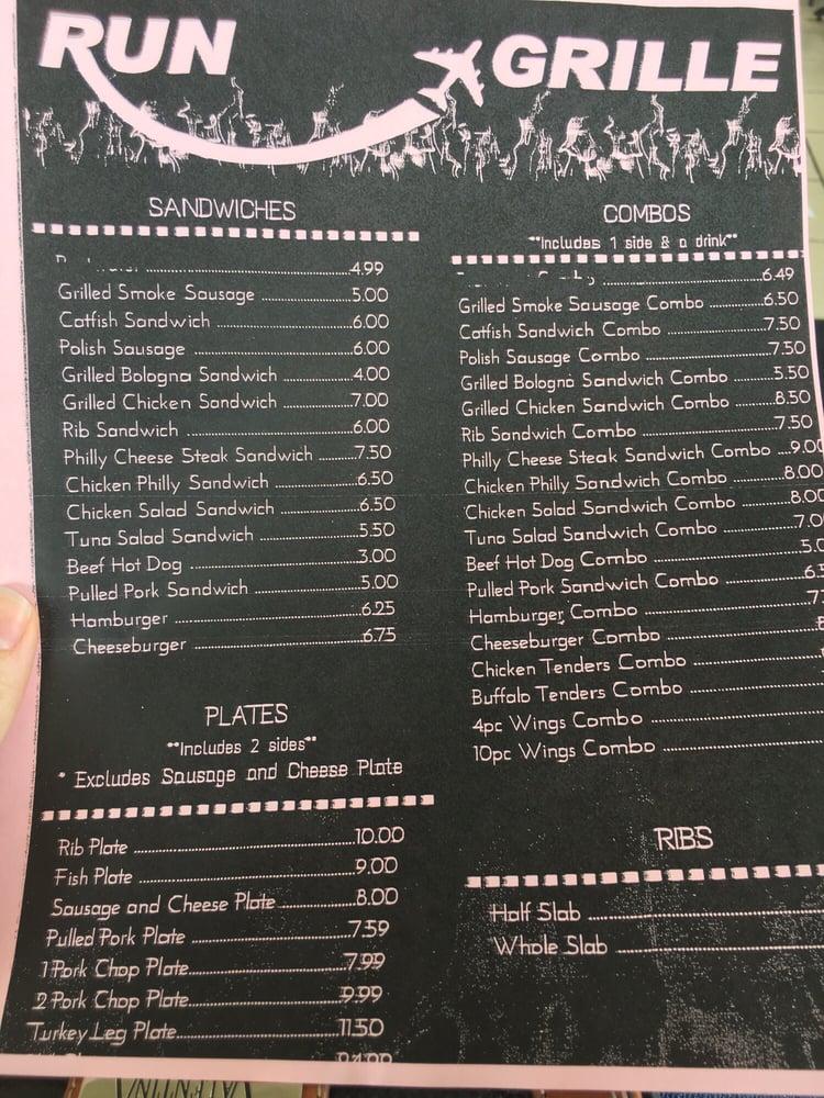 Menu at Runway Grille & Deli restaurant, Memphis, Winchester Rd