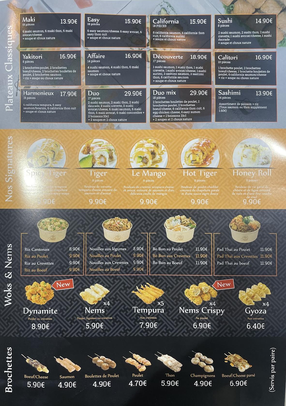 Menu at SUSHI WAN PAVILLONS SOUS BOIS restaurant, Les Pavillons-sous-Bois