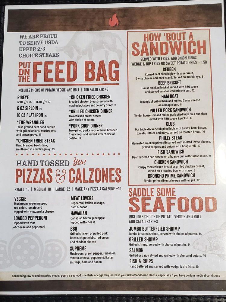 Menu at Broncho Grill House & Bar, Torrington